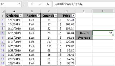 How To Use SUBTOTAL Function In Excel