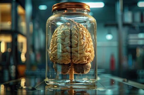 Preserved Human Brain In Formaldehyde For Medical Research Premium Ai