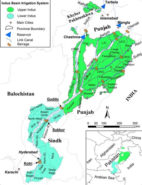 1 Indus Basin Irrigation System And Various Canal Commands In The Download Scientific Diagram