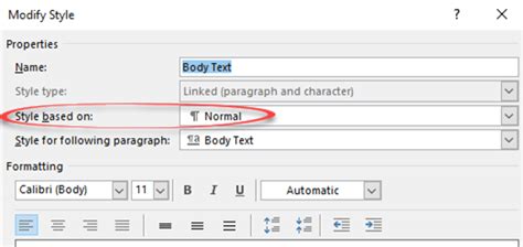 Modifying Body Text Style In Microsoft Word Office Watch