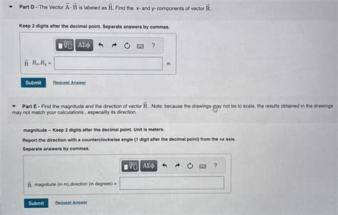 Solved Vector Subtraction Graphical Method Drawing And