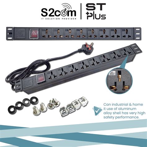 6 8 Output Universal Socket Power Distribution Unit Uk Type For Rackmount Server Rack Pdu
