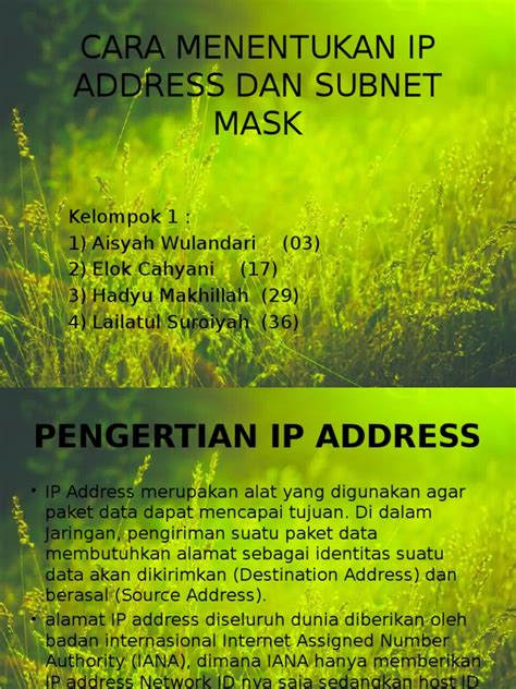 PDF Cara Menentukan Ip Address Dan Subnet Mask DOKUMEN TIPS