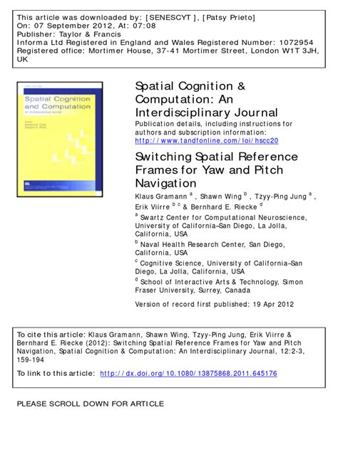 switching spatial reference frames for yaw and pitch navigation download free pdf rotation