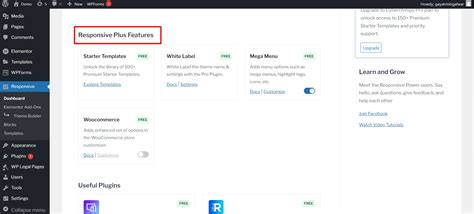 How To Enabledisable Responsive Plus Starter Templates