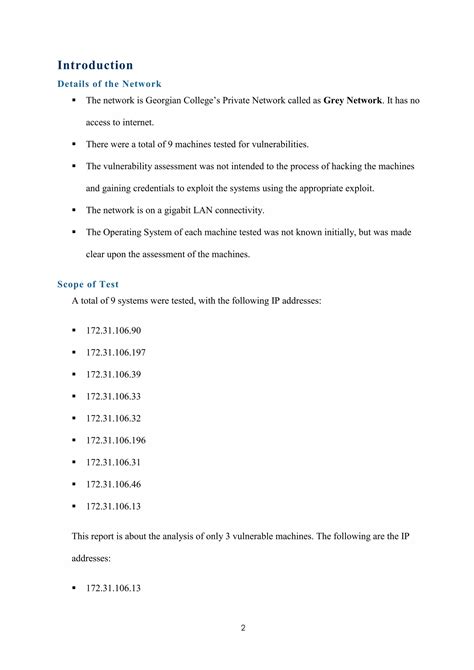 Vulnerability Assessment Report Pdf Information And Network