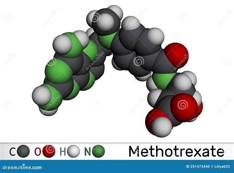 Methotrexate Cancer Chemotherapy And Immunosuppressive Drug Molecule Skeletal Formula Cartoon