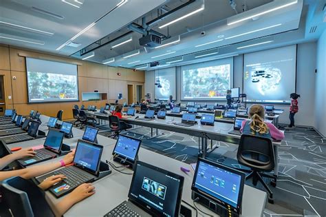 Cuttingedge Digital Learning Environment In A Technologyfocused School Premium Ai Generated Image