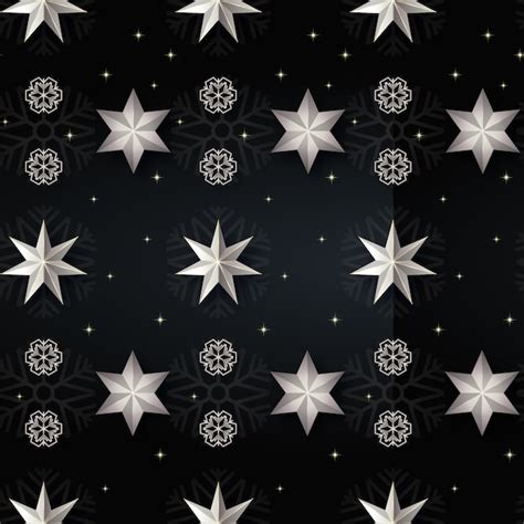 Free Vector Realistic Silver Stars Pattern Design