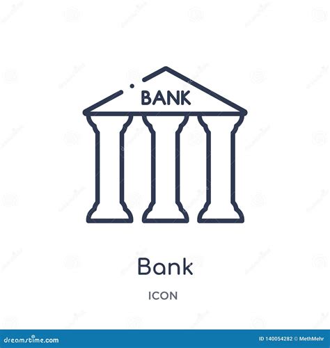 Linear Bank Icon From Digital Economy Outline Collection Thin Line Bank Vector Isolated On
