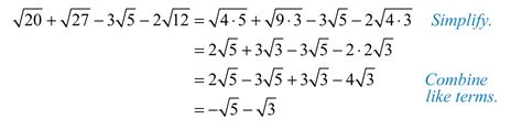 Adding And Subtracting Radical Expressions