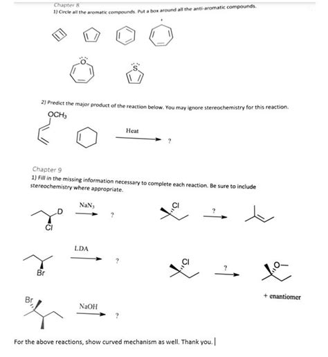solved chapter 8 1 circle all the aromatic compounds put a