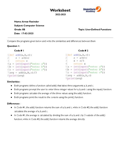 Arnav User Defined Functions 2 8ig 1 Pdf Parameter Computer