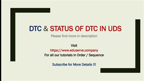 DTC Status Status Of DTC Unified Diagnostic Services UDS Protocol Embedded World YouTube