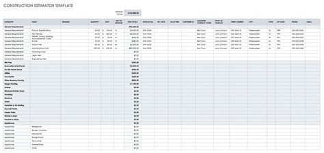 Free Construction Quote Templates Smartsheet