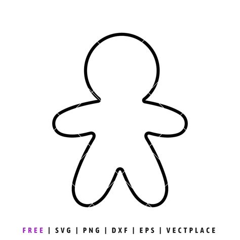 Free Christmas Gingerbread Man Outline Svg Vectplace