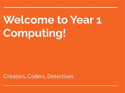 Welcome To Year 1 Computer Science Offline Computing Carousel