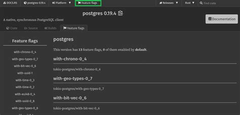 Rust How To Tell What Features Are Available Per Crate Stack Overflow