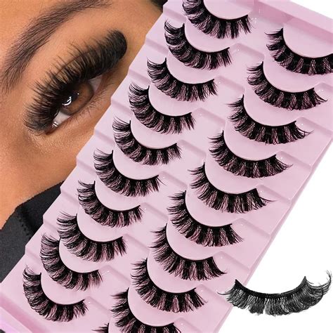 10 Pairs Dd Curl Russian Strip Lashes Fluffy Volume False Eyelashes Dd