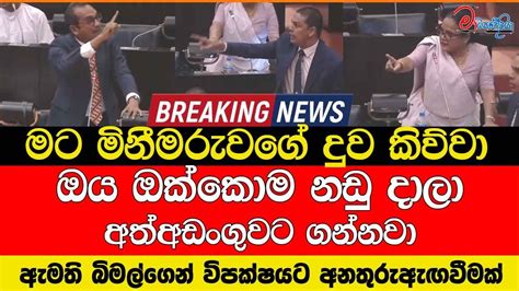 මට මිනීමරුවගේ දුව කිව්වා ඔය ඔක්කොම නඩු දාලා අත්අඩංගුවට ගන්නවා විපක්ෂයට අනතුරුඇඟවීමක් Youtube
