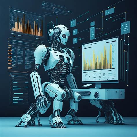 Premium Ai Image Automation Data Analytic With Robot And Digital