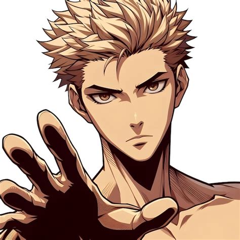 The Male Characters In The Anime Are Stylish With Short Blonde Hair Premium Ai Generated Image