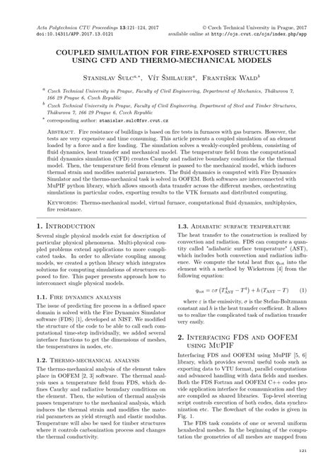 PDF COUPLED SIMULATION FOR FIRE EXPOSED STRUCTURES USING CFD AND THERMO MECHANICAL MODELS