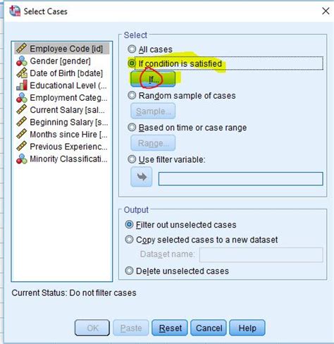 Select Case Feature In Spss