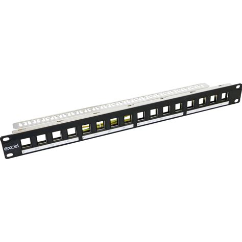 Excel Networking Solutions Excel Unloaded 24 Port Keystone Patch Panel Frame 1U Black 100 095