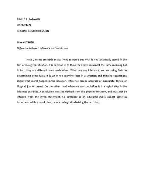 Difference Between Inference And Conclusion Pdf