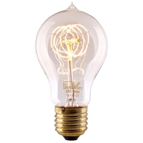 Vintage Edison Filament Bulb E Quad Loop Ferrowatt