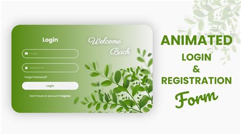 How To Create Animated Login And Registration Form Using Html Css And Javascript