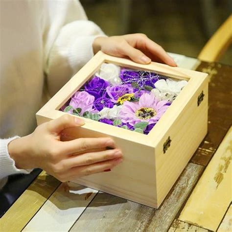 Wooden Cube Planter Box Wood Planter Decorative Grandado