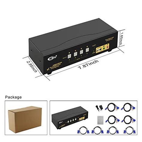 CKL HDMI VGA Dual Monitor KVM Switch 4 Port With Audio And USB 2 0 HUB Pricepulse