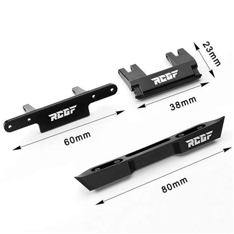 1 24 Axial Scx24 Aluminum Alloy Rear Bumper And Hinge Upgrades Black Rcgofollow