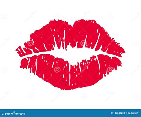 Female Red Lipstick Kiss Isolated On White Background Stock Vector Illustration Of Mark