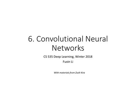 Ppt 6 Convolutional Neural Networks Cs 535 Deep Learning Winter