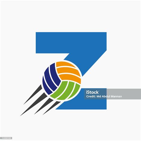 초기 편지 Z 배구 로고 개념 움직이는 배구 아이콘 배구 스포츠 로고 타입 기호 벡터 템플릿 Championship에 대한 스톡 벡터 아트 및 기타 이미지 Istock