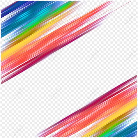 Line Rainbow Gradient Abstract Border Cloud Beam Decoration Png Image
