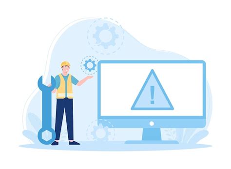 Premium Vector Computer Troubleshooting Service Trending Concept Flat Illustration