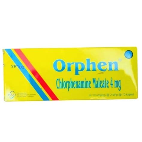Orphen Chlorpheniramine Maleate 4mg 200s Box Shopee Philippines