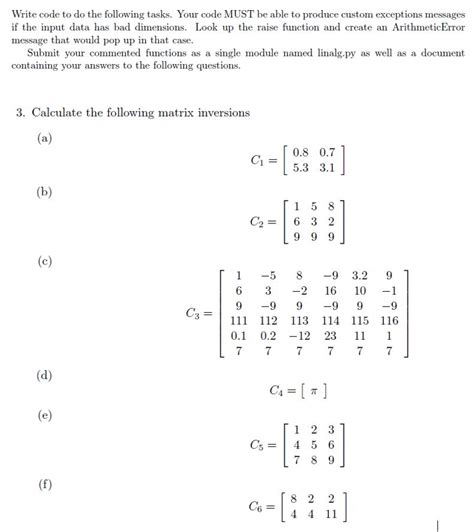 Solved Write Code To Do The Following Tasks Your Code Must