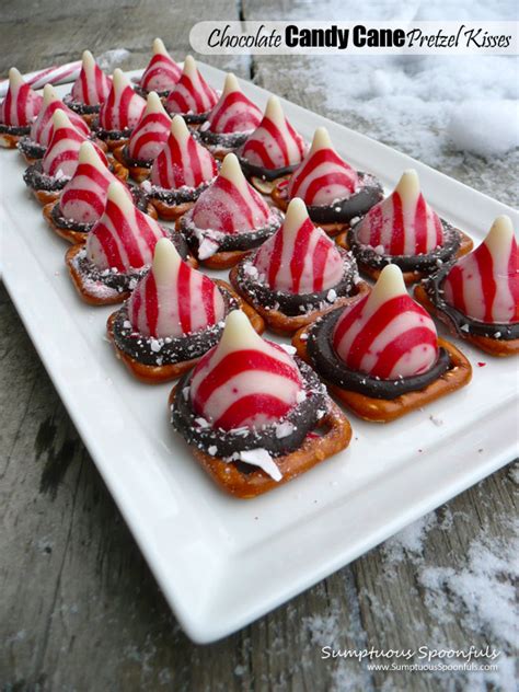 Chocolate Candy Cane Pretzel Kisses Sumptuous Spoonfuls