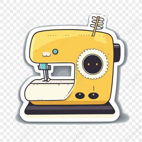 귀여운 노란색 재봉틀 스티커 일러스트 클립 아트 벡터상표 Png 일러스트 무료 다운로드 Lovepik