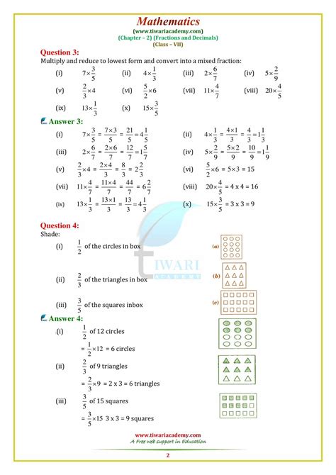 Ncert Solutions For Class Maths Chapter Fractions And Decimals