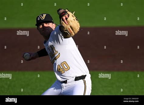 Vanderbilt Pitcher Sam Hliboki Against Florida Atlantic During An Ncaa