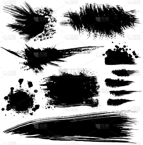 画笔描边插图。手绘的形状。