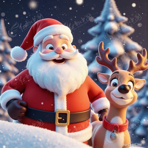 圣诞老人与驯鹿ai图片下载红动中国