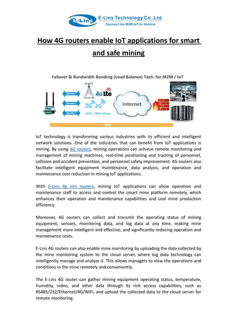 How 4g Routers Enable Iot Applications For Smart And Safe Miningpdf
