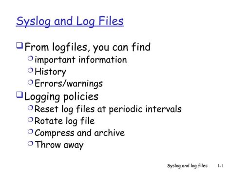 Syslog Explained In Detail In This Presentationppt